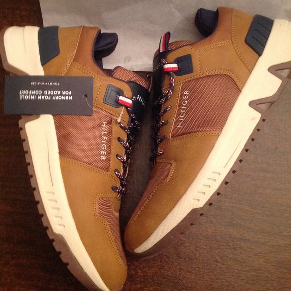 Tommy Hilfiger | Shoes | Tommy Hilfiger Mens Lorde Brown Sneakers 15m ...